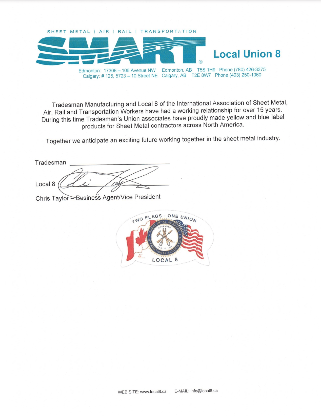 Union Made Products - Tradesman Manufacturing HVAC